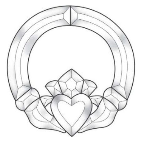EC 820 Bevel Cluster - Irish Claddagh Bevel Cluster – Stained Glass Stuff