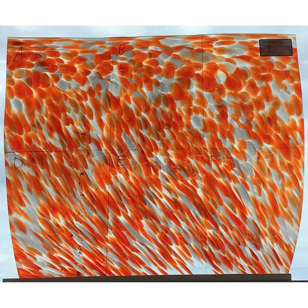 Fremont Antique Glass 92, Orange and White Frit on Clear – Stained ...