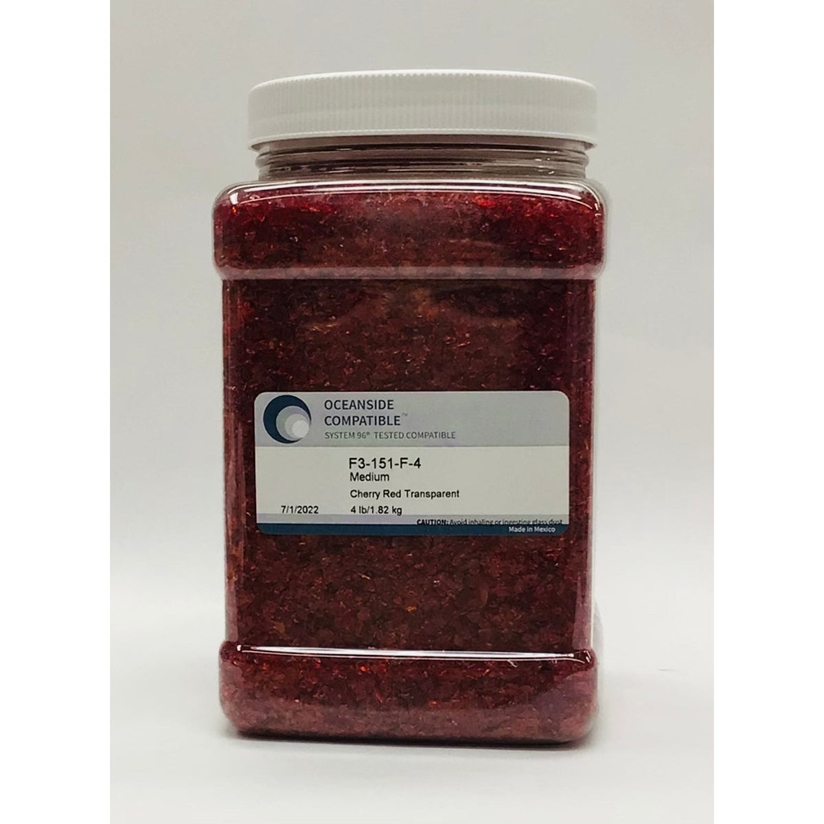 Frit, Cherry Red Transparent, 151-96-4, 4 lb jar – Stained Glass Stuff