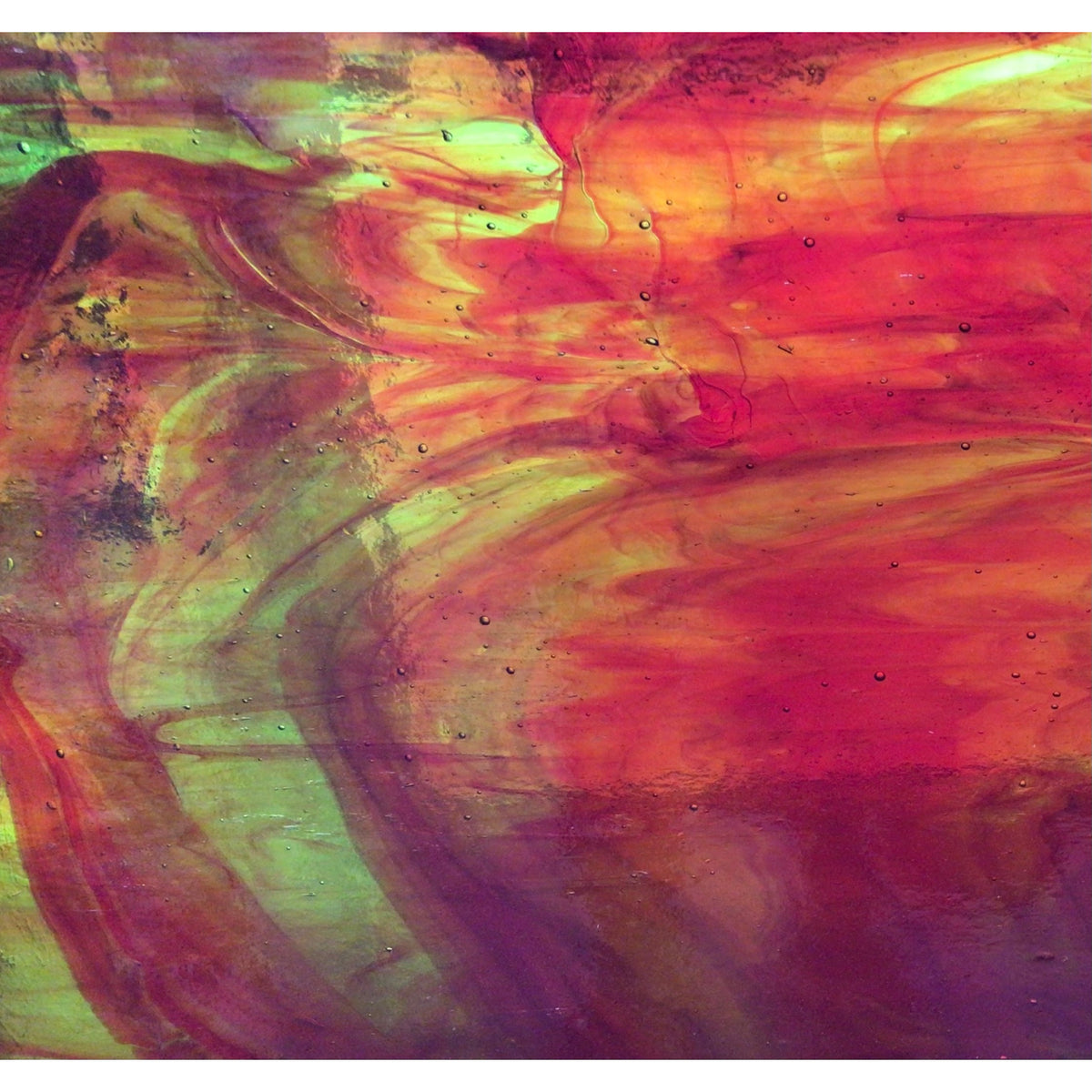 Kokomo 74, Red & Green Streaky Transparent – Stained Glass Stuff