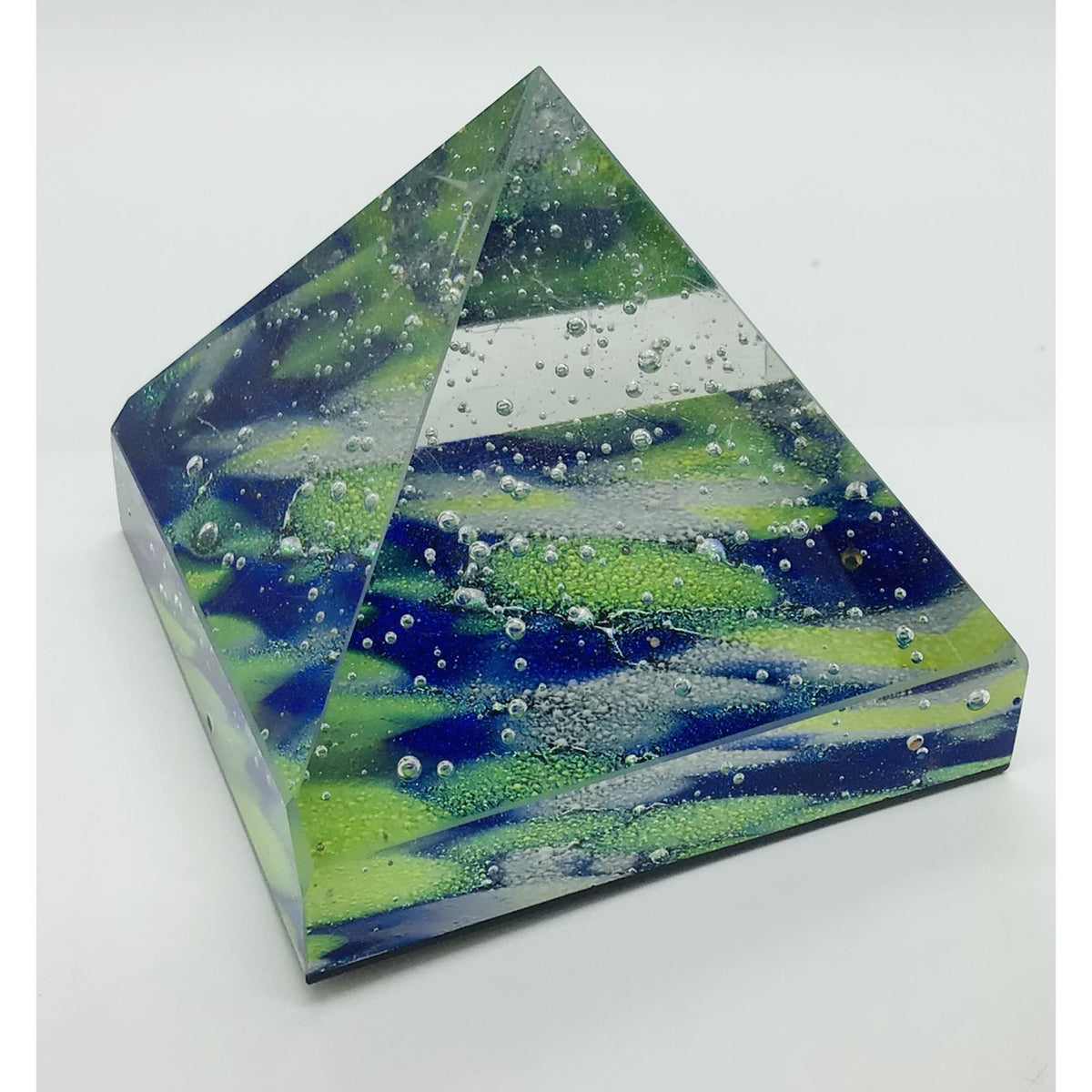 Depths of Atlantis Fused Glass Pyramid – Stained Glass Stuff