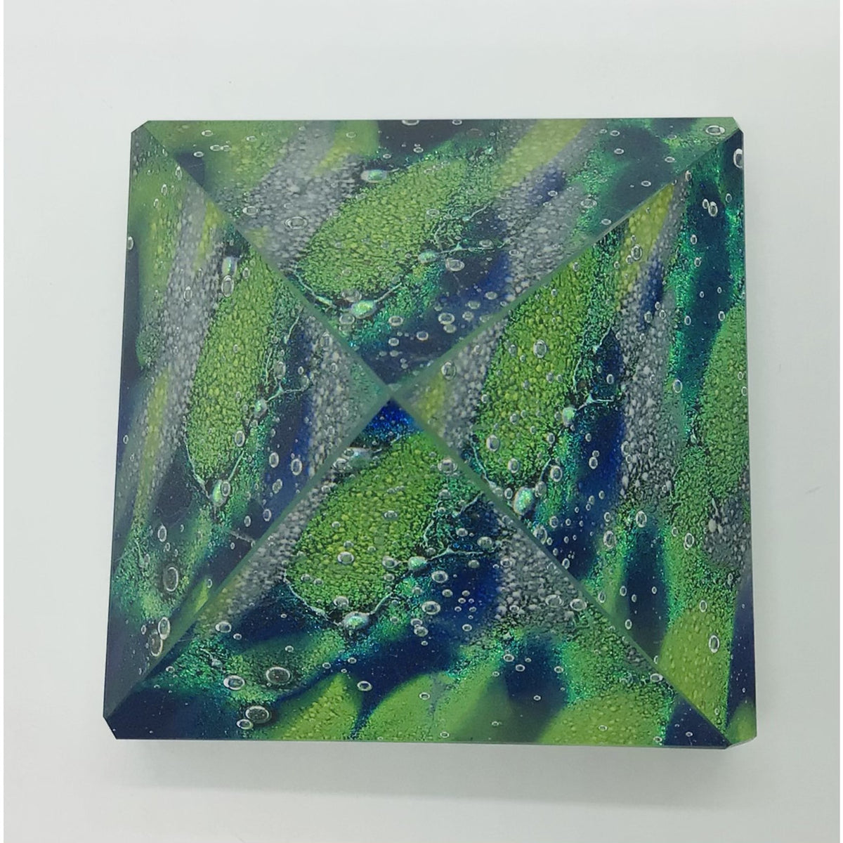 Depths of Atlantis Fused Glass Pyramid – Stained Glass Stuff