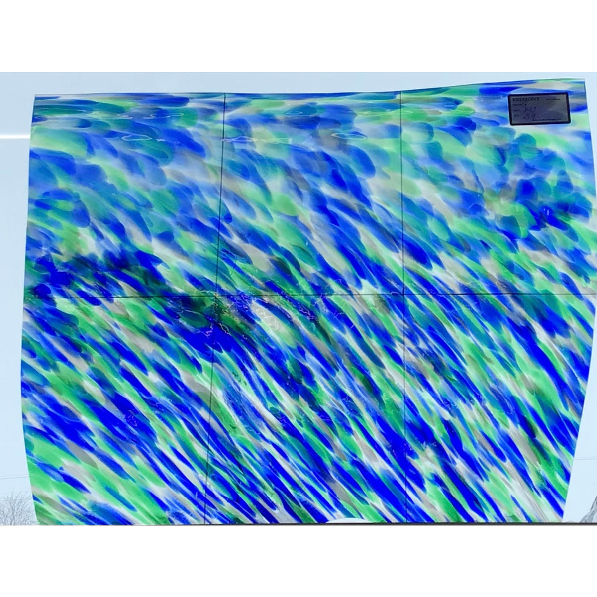 Fremont Antique Glass 293, Green, Blue & White Frit on Clear – Stained ...