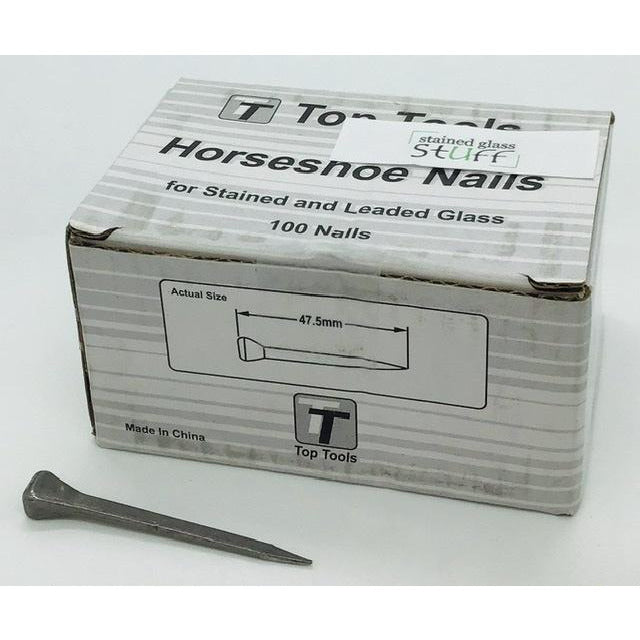 Top Tools Horseshoe Nails, Box of 100 Nails – Stained Glass Stuff